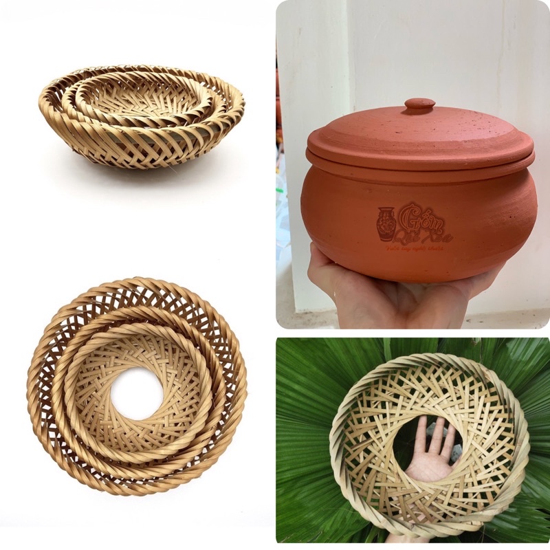 Rế tre lót nồi đất kho cá cơm niêu gia đình,nhà hàng các size 13 16 18 ...