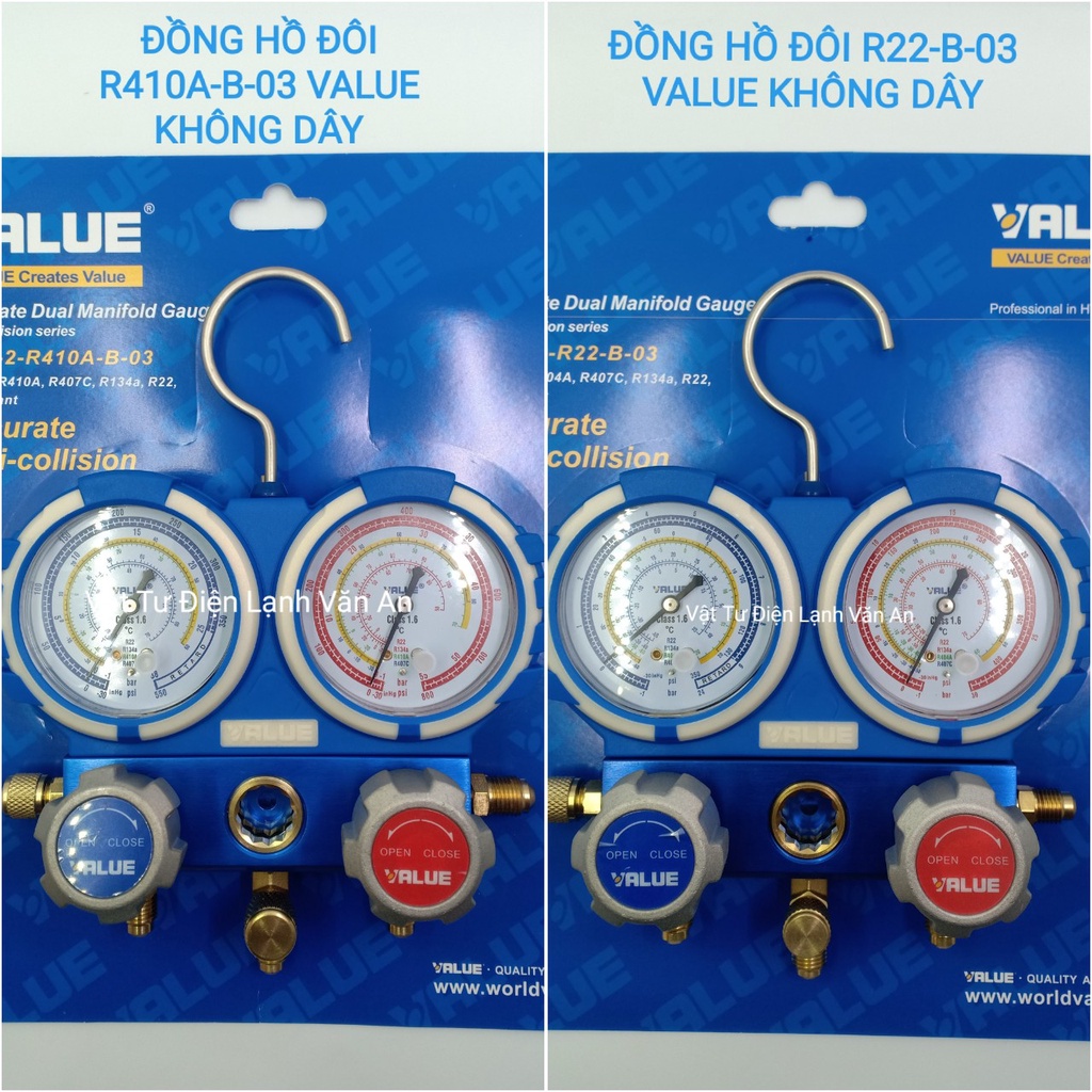 Đồng hồ gas đôi không dây VALUE R22, R410 | Shopee Việt Nam