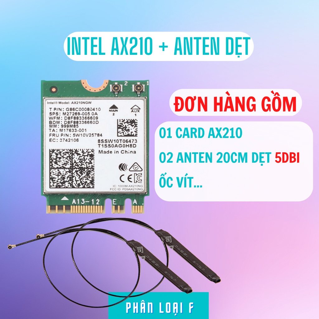 Card Wifi 6E Intel AX210 6GHz 3 băng tần Bluetooth 5.3 Gaming - Wifi6 ...