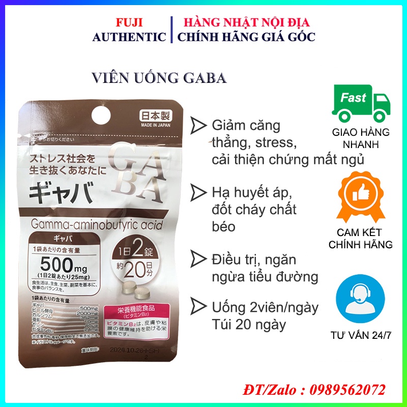 Viên uống GABA giúp ngủ ngon giảm căng thẳng stress hỗ trợ tiểu đường ...