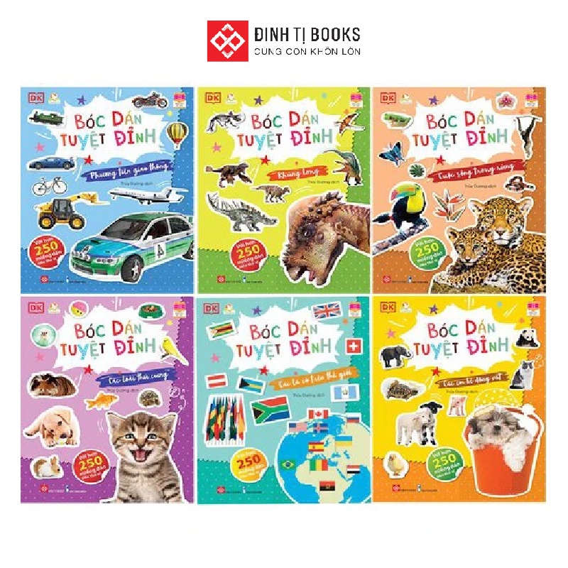 Sách - Bóc dán tuyệt đỉnh (trọn bộ 6 tập) cho bé 3 - 9 tuổi - Đinh Tị ...