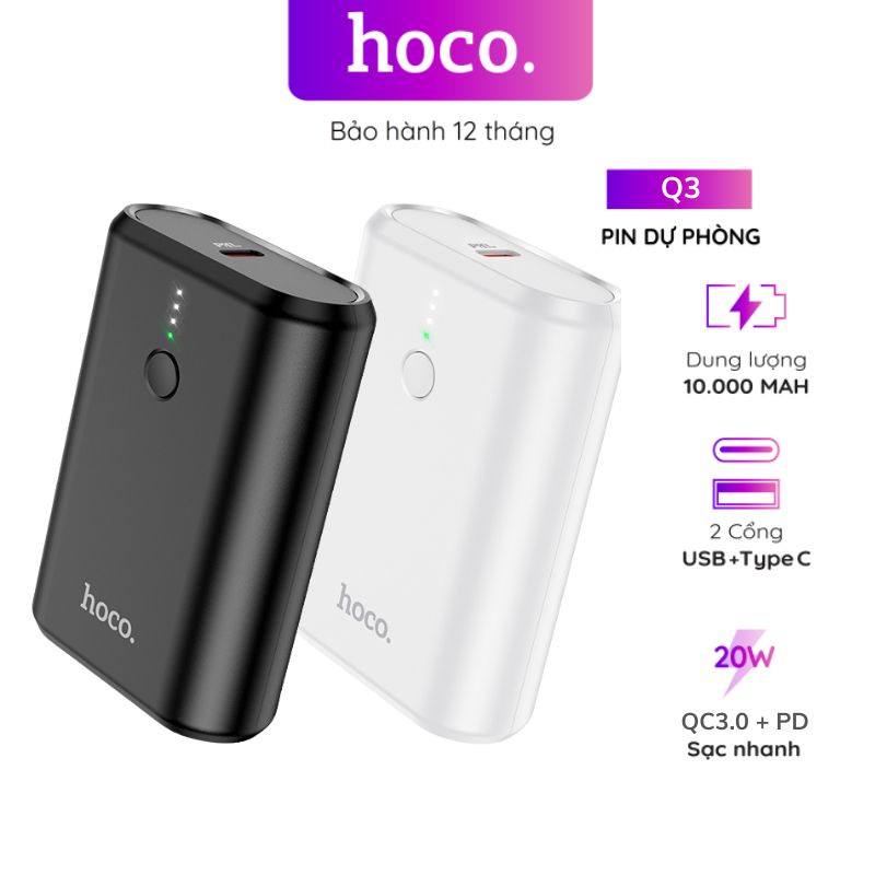 Sạc dự phòng 20W 10000mah Hoco Q3 New hỗ trợ sạc nhanh PD QC3.0 - Bảo Hành Chính Hãng 12 Tháng ...