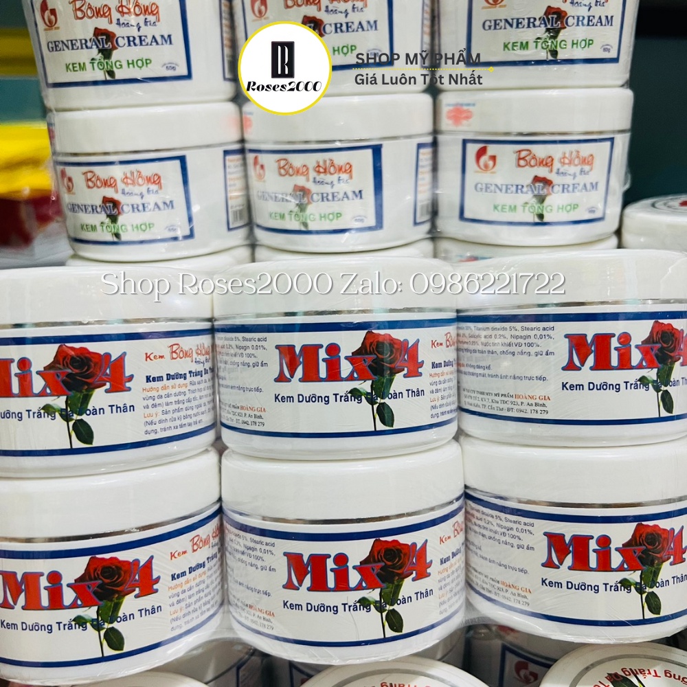 Kem Trắng Da Mix 4 bông hồng Hoàng Gia hộp 60gram ( Roses2000 ...