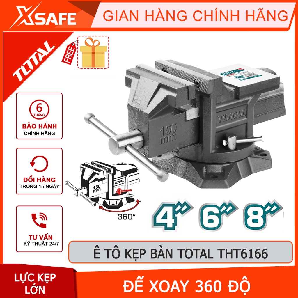 Ê tô kẹp TOTAL THT6146-THT6166-THT6186 Ê tô cơ khí kích thước đế xoay 4 ...