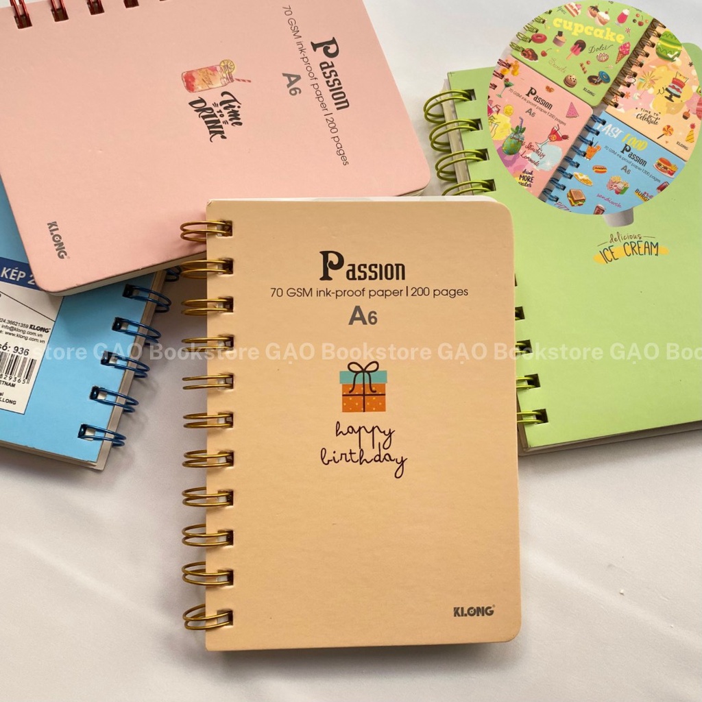 Sổ tay lò xo kép kẻ ngang bìa cứng A6 KLong 200 trang; MS: 936 | Shopee Việt Nam