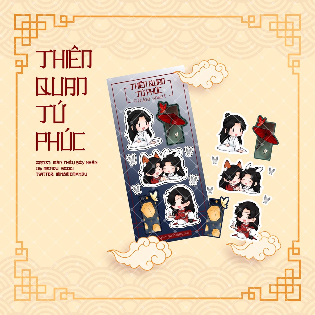 [CÓ SẴN] THIÊN QUAN TỨ PHÚC STICKER SHEET- HÌNH DÁN ĐAM MỸ THIÊN QUAN ...