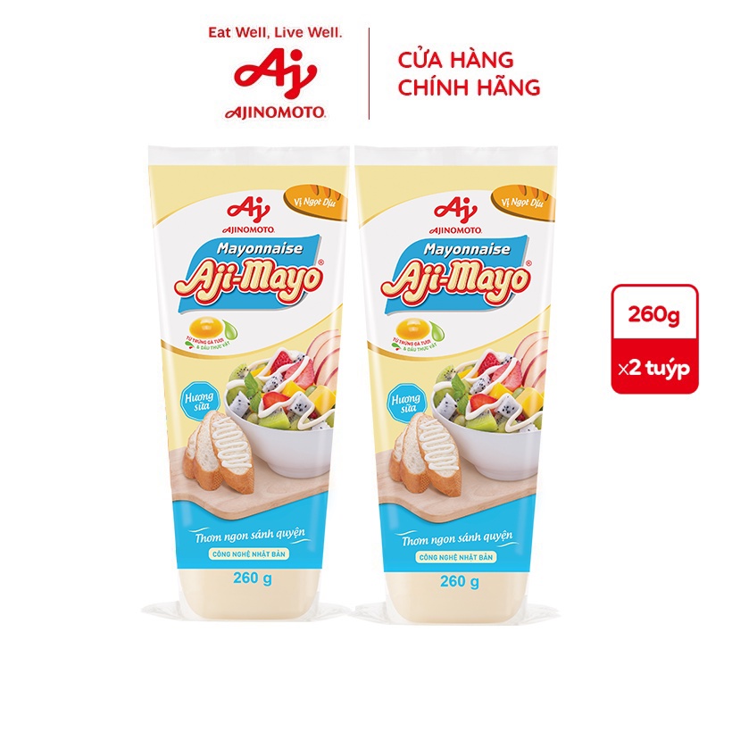 Combo 2 Tuýp Xốt Mayonnaise Aji-mayo® Vị Ngọt Dịu 260g/Tuýp | Shopee Việt Nam