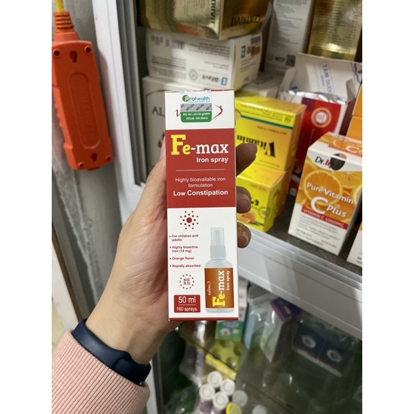 Sắt xịt Valens Fe-Max Iron Spray phòng ngừa thiếu máu do thiếu sắt 50ml ...
