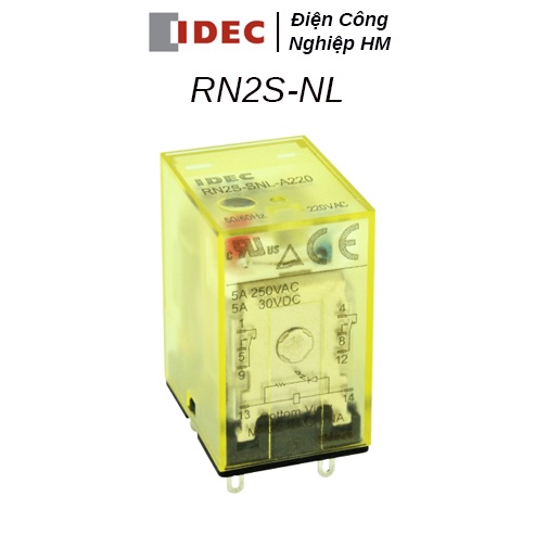 Relay Rơ le trung gian IDEC RN2S-NL - Chính Hãng (RN2S-A115, RN2S-A230 ...