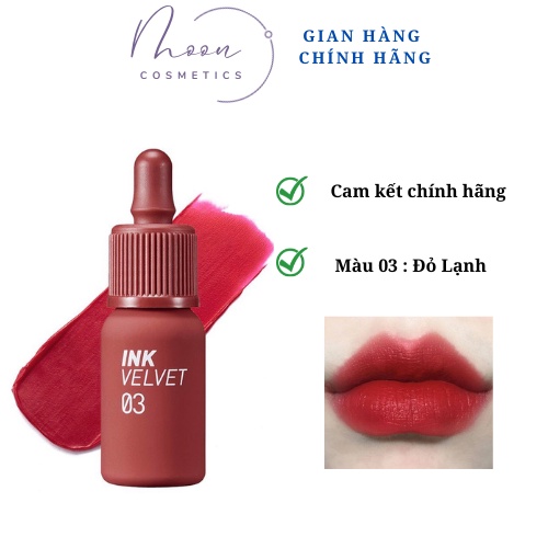 Son Kem Lỳ Peripera Ink Velvet Tint 03 Red Only - Đỏ Lạnh, Son Ink 03 ...