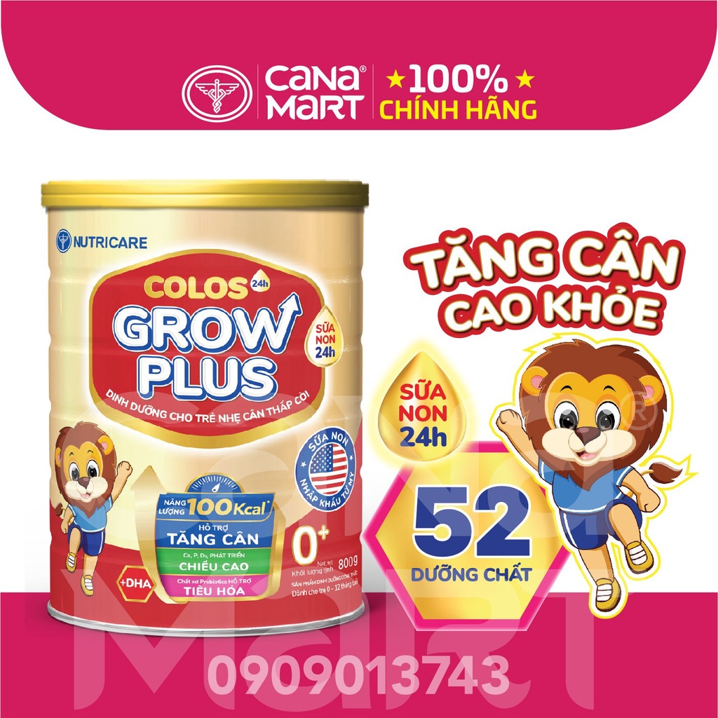 Sữa bột Nutricare Colos 24h Grow Plus 0+ giúp trẻ phát triển toàn diện (800g) | Shopee Việt Nam