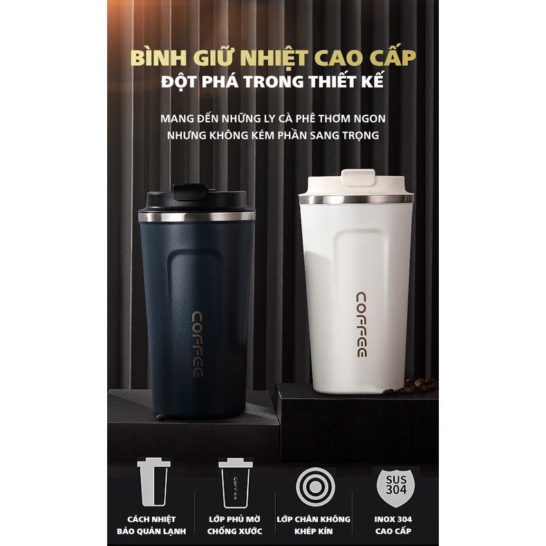 Bình Giữ Nhiệt COFFE Cao Cấp ly giữ nhiệt 510ml Coffee Holic Cốc Inox ...
