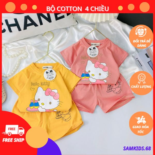 [mã 6spike2 Giảm 30k đơn 99k] Bộ Cotton Cọc Tay Co Giản 4 Chiều Cho Bé
