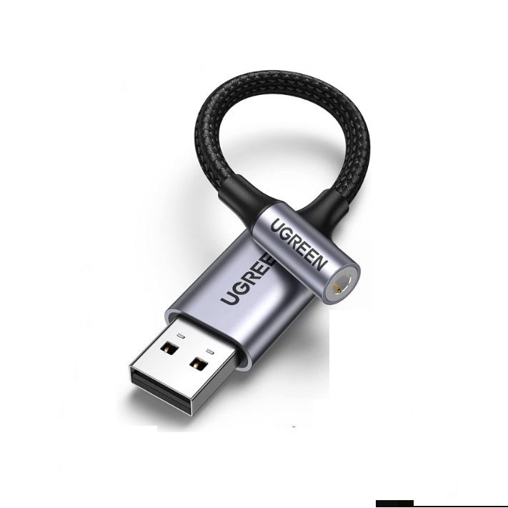 Cáp chuyển USB ra audio 3.5mm Ugreen 30757 (Mic và Tai Nghe) Dây dù, vỏ ...