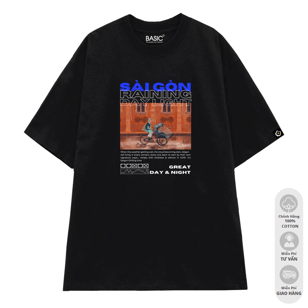 Sài Gòn Artwork Áo Thun LocalBrand TNC "SaiGon Raining Day" [COTTON ...