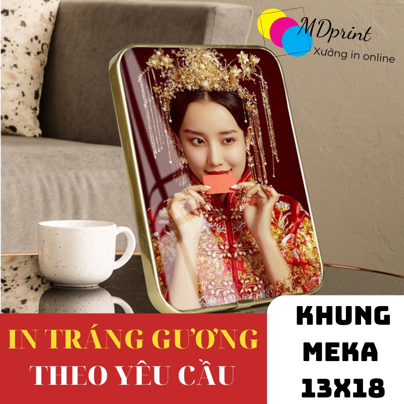 Khung ảnh 13x18 gỗ meka tráng gương bo viền in theo yêu cầu 13x18cm ...