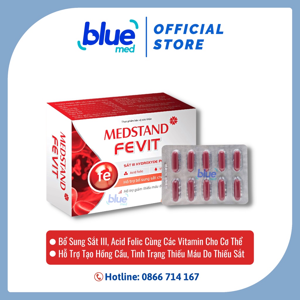 Medstand Fevit - Bổ Sung Sẳt, Acid Folic, Vitamin B, Thiếu Máu, Bổ Máu ...