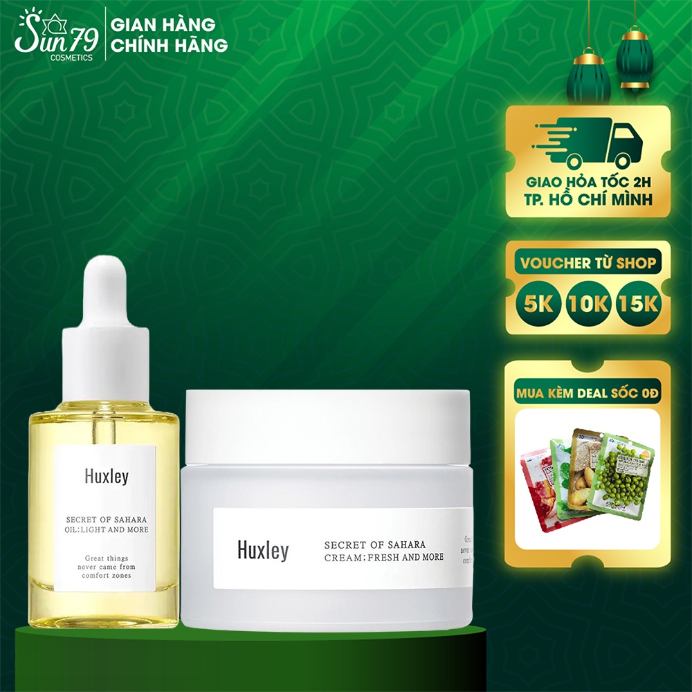 Combo Dưỡng Ẩm, Dưỡng Sáng Da Chiết Xuất Xương Rồng Huxley (Serum Light ...