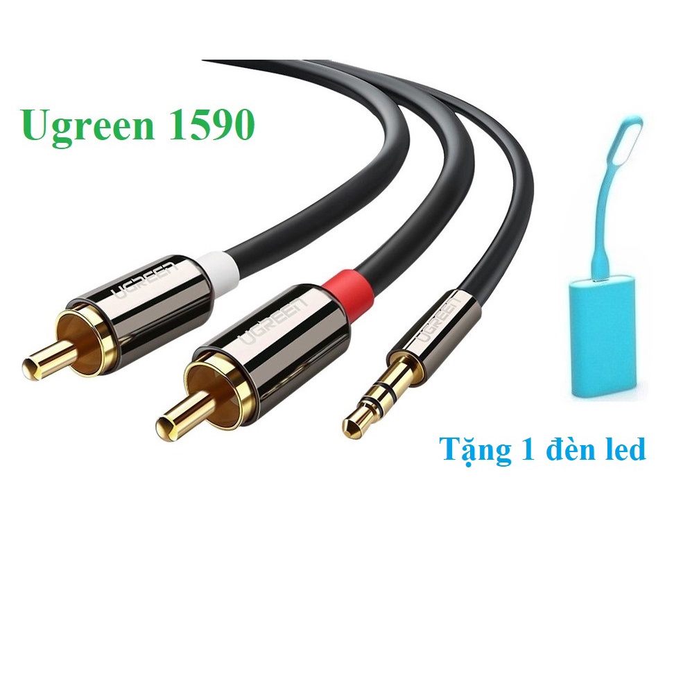 Cáp Audio 3.5mm to AV 2 đầu hoa sen RCA dài 3 Mét Ugreen 10590 Tặng đèn led | Shopee Việt Nam