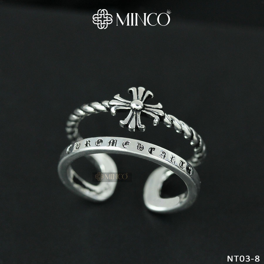 Nhẫn Chrome Heart Dành cho cả Nam Nữ Minco Accessories trang sức phong cách NT03-8 | Shopee Việt Nam