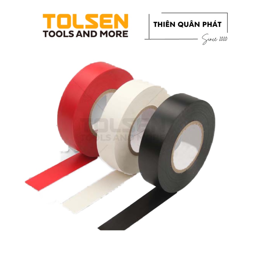 Băng keo điện Tolsen 38023(ĐEN), 38024(TRẮNG), 38025(ĐỎ) chính hãng | Shopee Việt Nam
