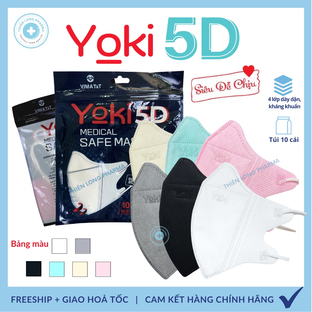 [SET 50 Cái] Khẩu trang 5D Mask Yoki 4 lớp kháng khuẩn siêu dày chuẩn ...