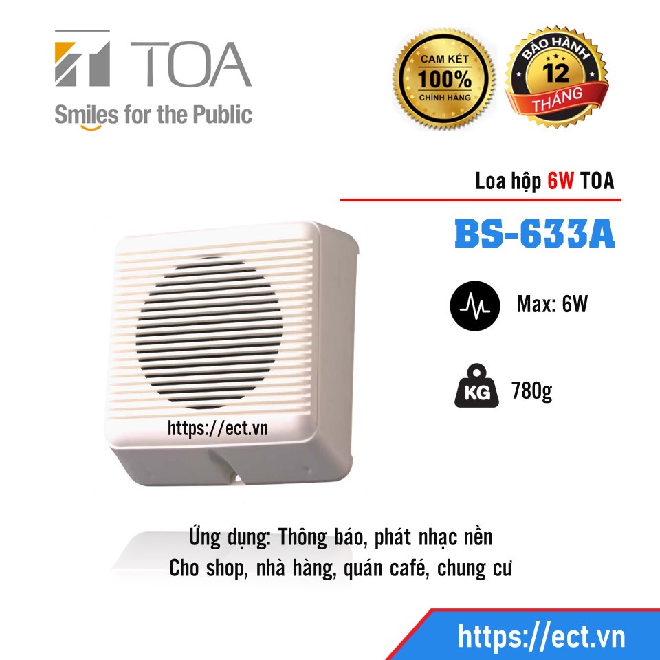 Loa hộp treo tường 6W dùng trong thông báo, phát nhạc nền TOA BS-633A | Shopee Việt Nam