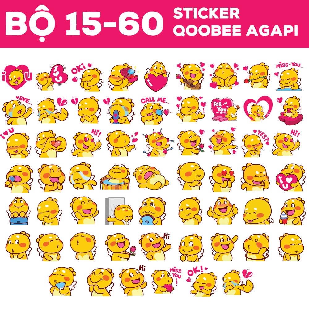 Combo 15-60 Hình Dán Sticker Qoobee Agapi - Sticker Dễ thương Trang Trí ...