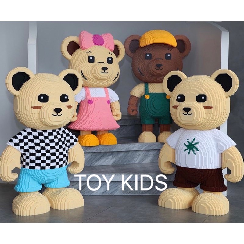 [CÓ SẴN] Mô hình lắp ráp gia đình gấu TEDDY- BEAR BRICK -Đồ chơi xếp ...