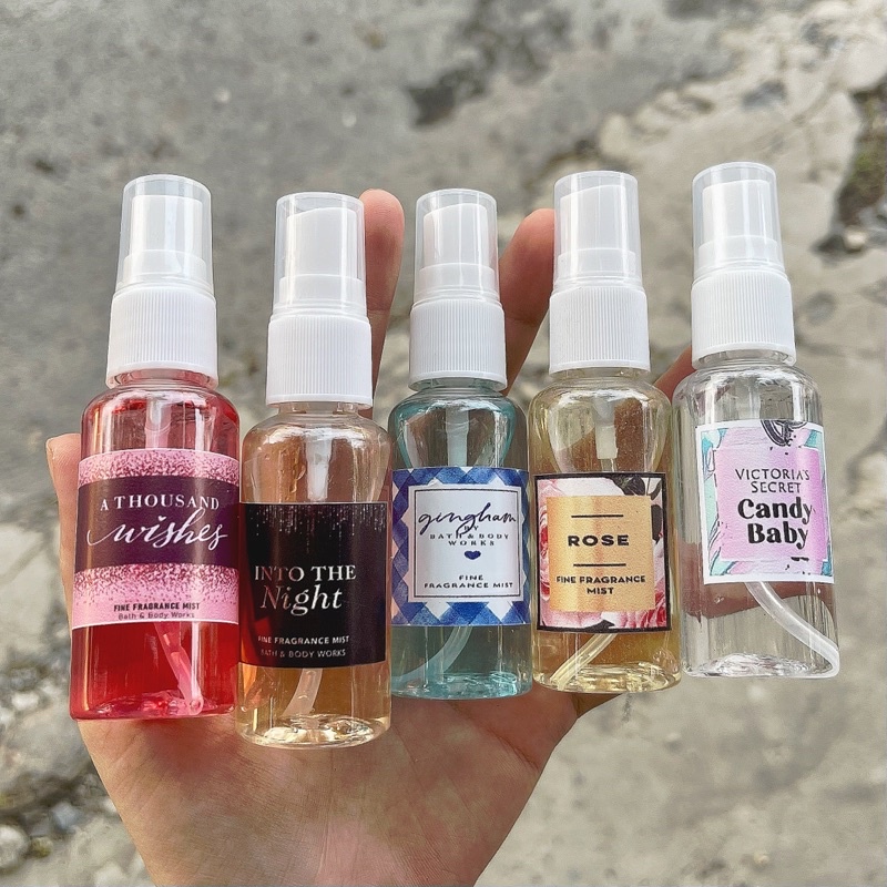 Body mist chai chiết 30ml - Body mist into the night, gingham, a wishes ...