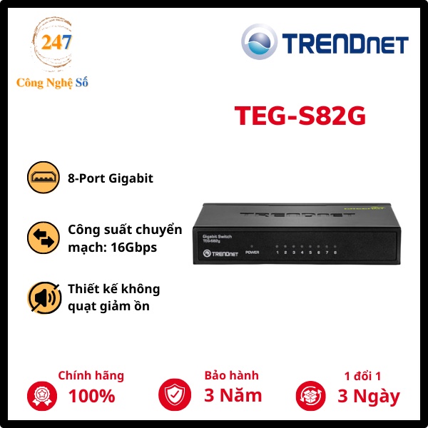 SWITCH TRENDNET 8 PORT TEG-S82G 10/100/1000Mbps | Shopee Việt Nam