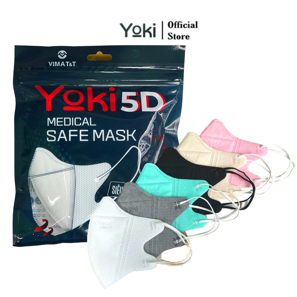 Túi 10 Chiếc Khẩu Trang 5D Mask Yoki 4 Lớp Kháng Khuẩn | Shopee Việt Nam