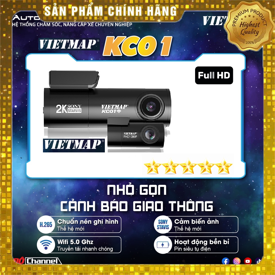Camera hành trình Ô tô VIETMAP KC01 v.2 Cảnh Báo Giao Thông ver 2.0 Cảm ...