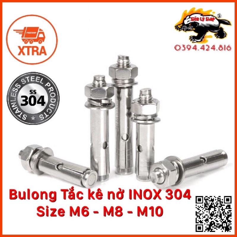 Bulong Tắc kê nở INOX 304 - Size M6 M8 M10 | Shopee Việt Nam