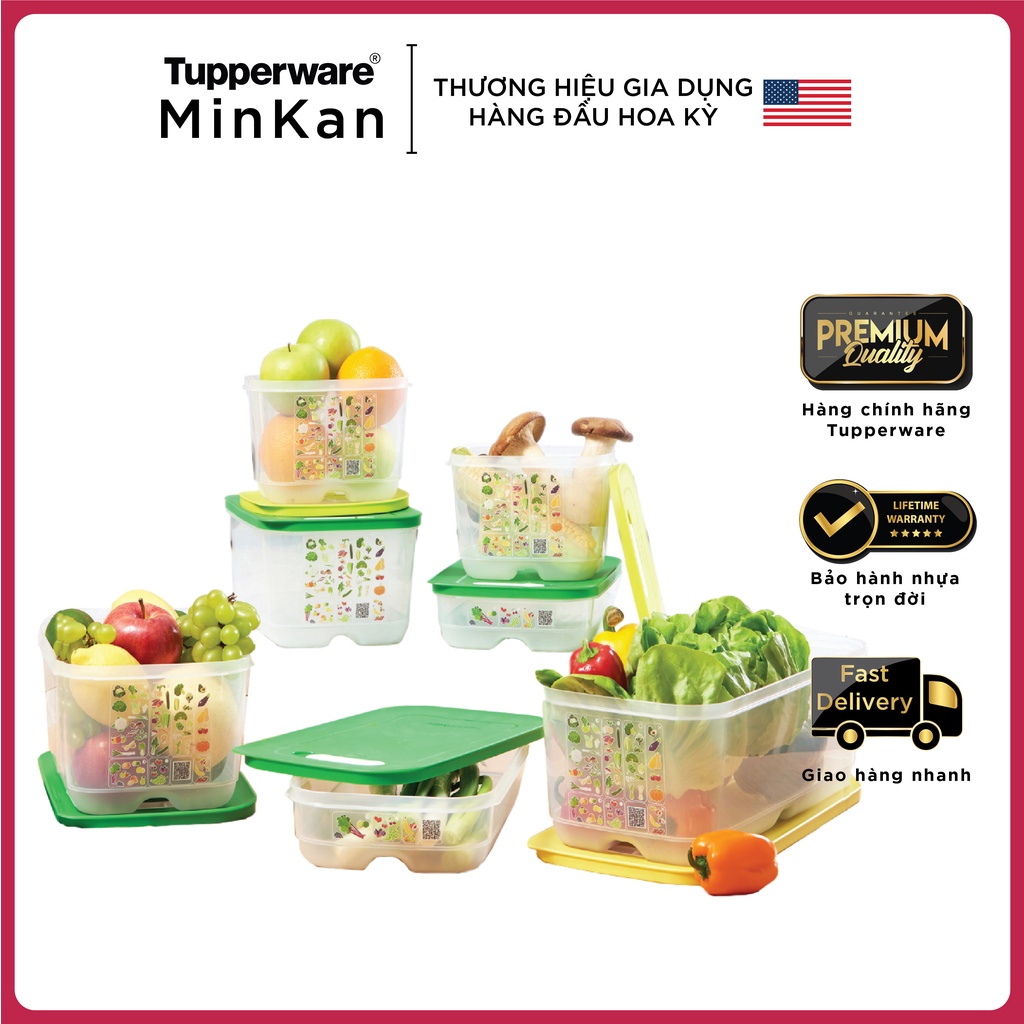 Bộ hộp trữ mát có nút hô hấp Tupperware Ventsmart (Set 7) | Shopee Việt Nam