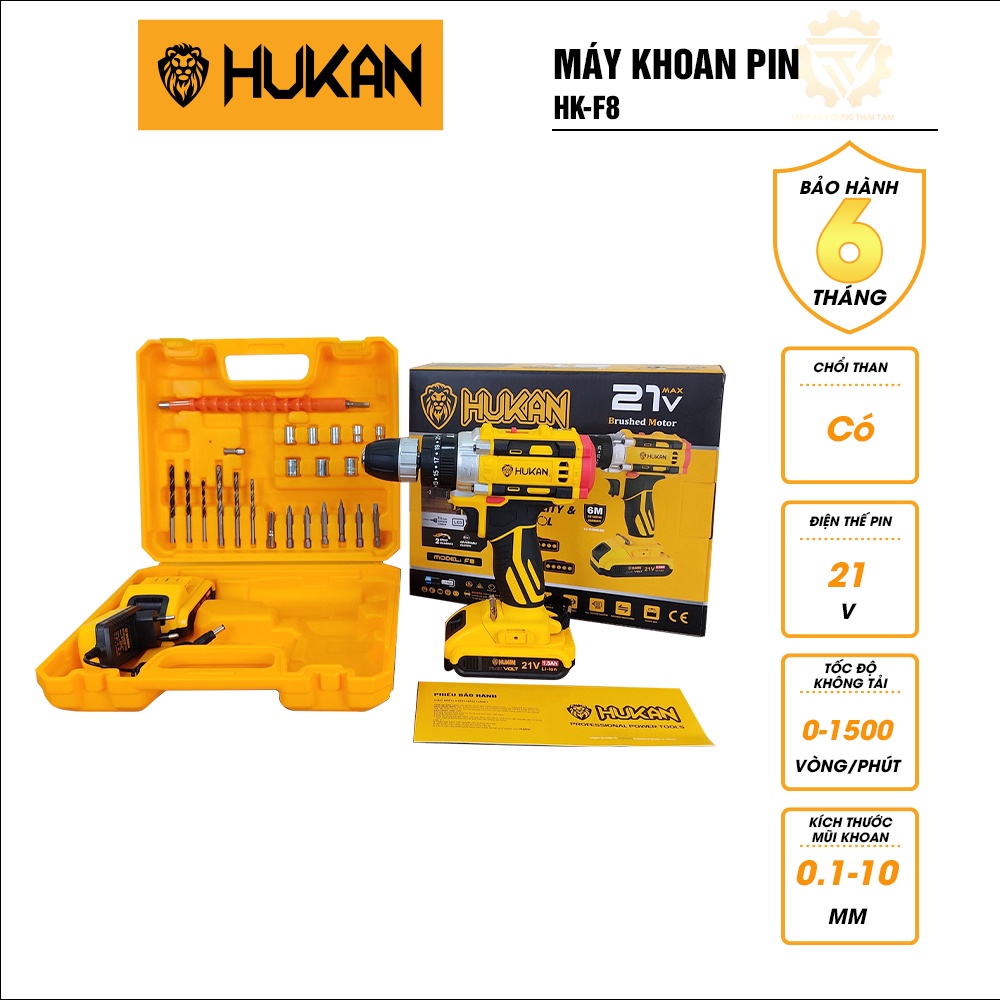 Máy Khoan Pin HUKAN HK-F8 Có Chổi Than, 3 Chức Năng, 25 Cấp Độ Trượt ...