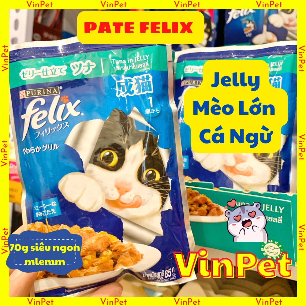Pate Felix cao cấp cho Mèo mọi lứa tuổi từ cá Hồi, cá Ngừ, thịt Gà và ...