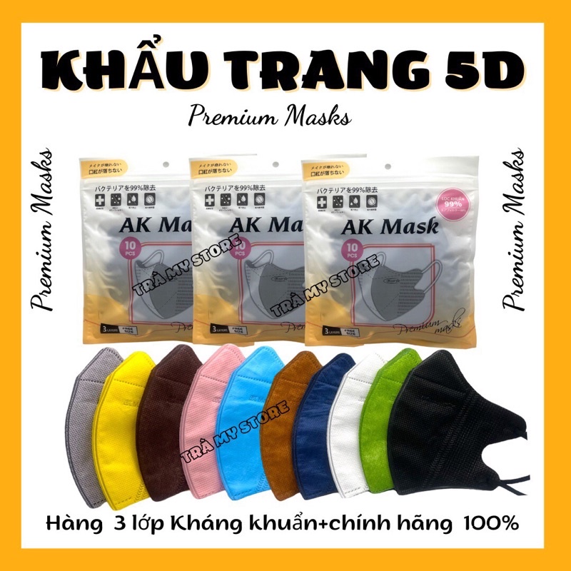 [100 chiếc] Khẩu trang 5D AK Mask 3 lớp kháng khuẩn kiểu dáng thời ...