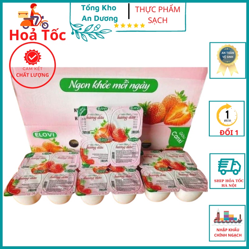 Sữa Chua Elovi 70gr Có Đường Thùng 48 Hộp Date Mới Nhất Tăng Cường Sức ...