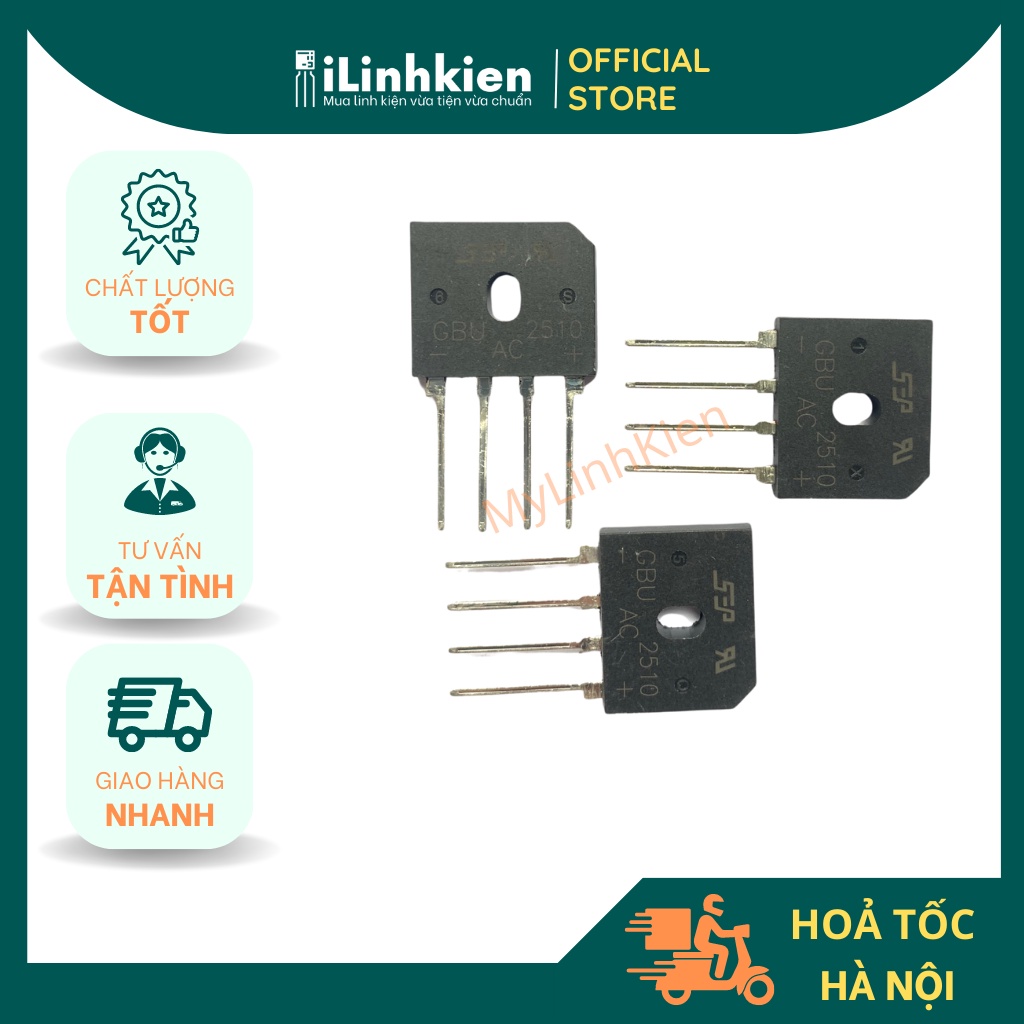 GBU2510 Diode cầu chỉnh lưu 25A 1000V mới chính hãng SEB | Shopee Việt Nam