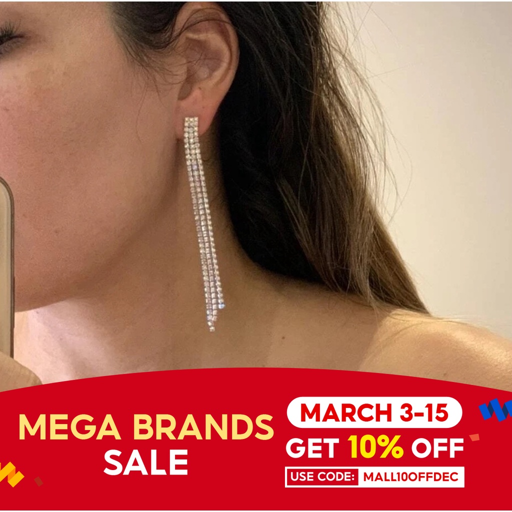 Hoa Tai Dáng Dài Đính Đá Phối Tua Rua Thời Trang Cho Nữ | Shopee Việt Nam