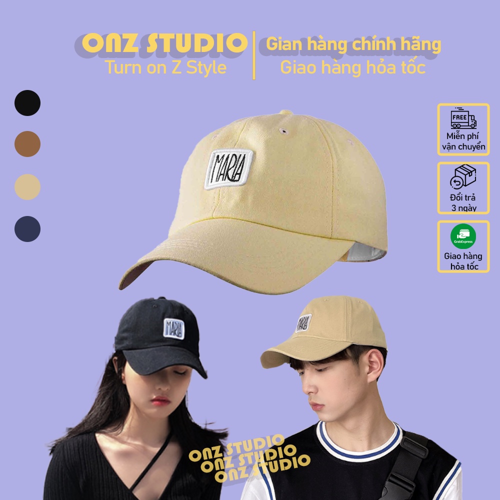 Nón kết ONZ cotton - Mũ lưỡi trai nam nữ Maria trơn phong cách hiphop cá tính năng động MLT01 ...