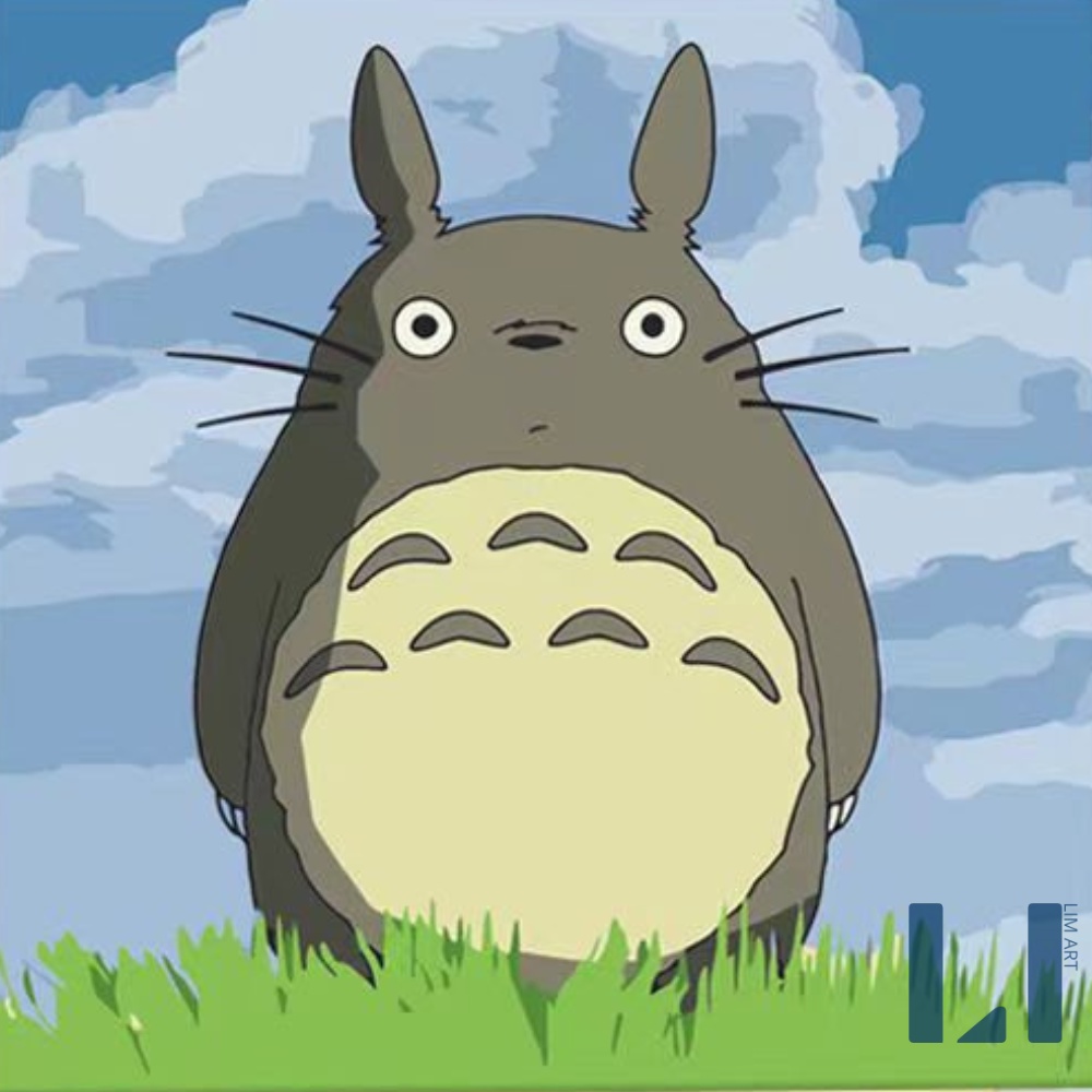 Tranh sơn dầu số hoá có khung LIM Art -Tranh tô màu theo số hoạt hình Ghibli Totoro | Shopee ...