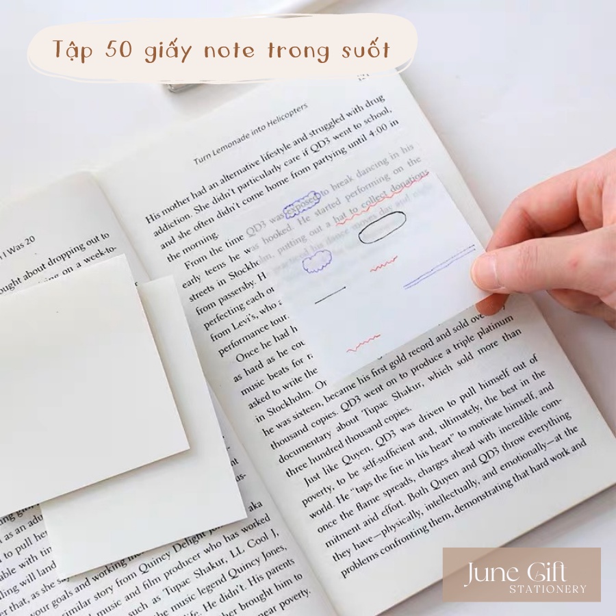 Giấy note, giấy ghi chú trong suốt chống nước | Shopee Việt Nam