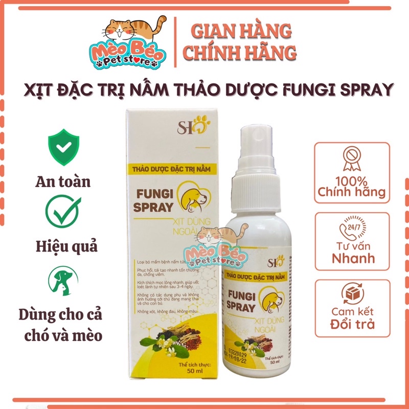 Xịt nấm thảo dược cho chó mèo FUNGI SPRAY - 50ml Mèo Béo Petshop ...