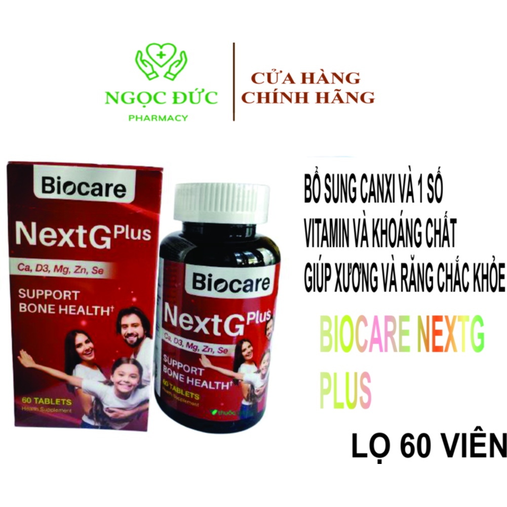 Bổ sung canxi giúp xương, răng chắc khỏe Biocare NextG Plus hộp 1 lọ 60 viên | Shopee Việt Nam