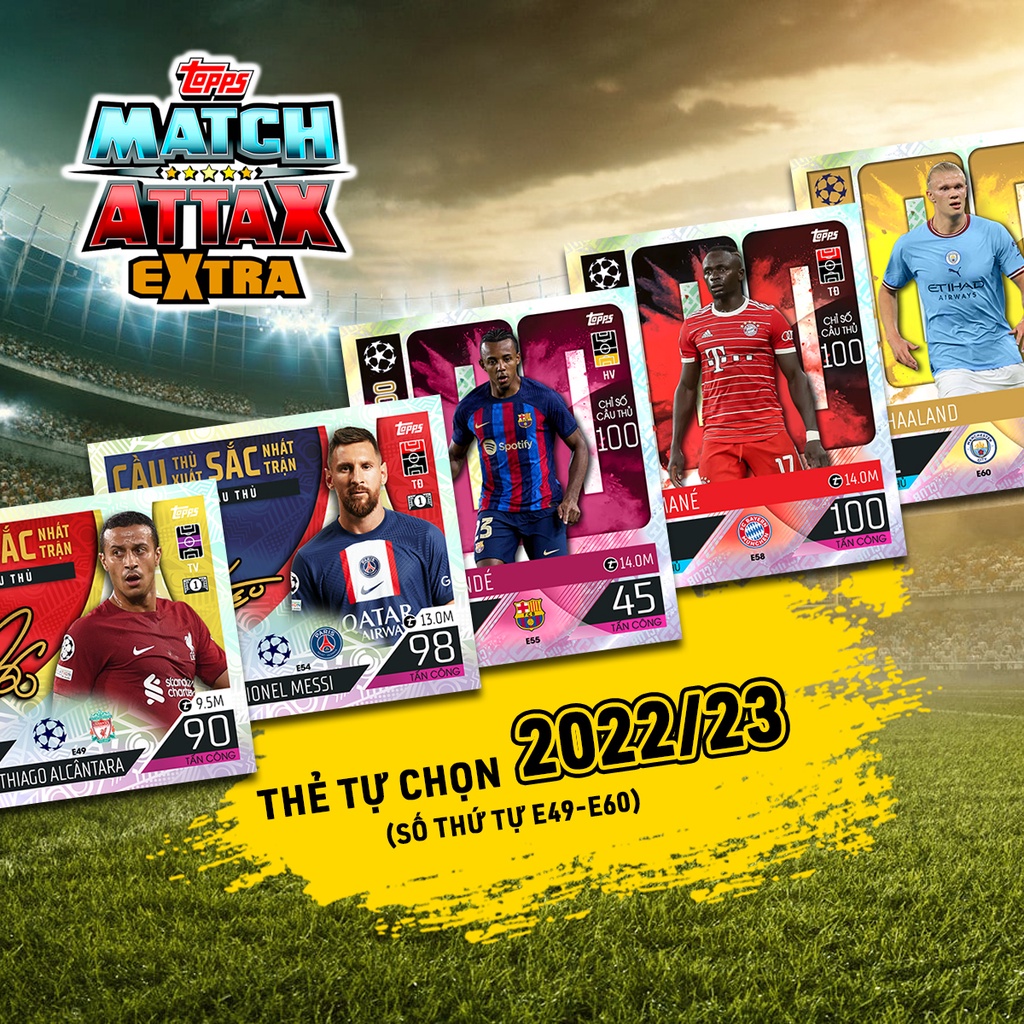 Thẻ Cầu Thủ In Match Attax Extra 2022-23 Tự Chọn (STT E49-E60) | Shopee ...