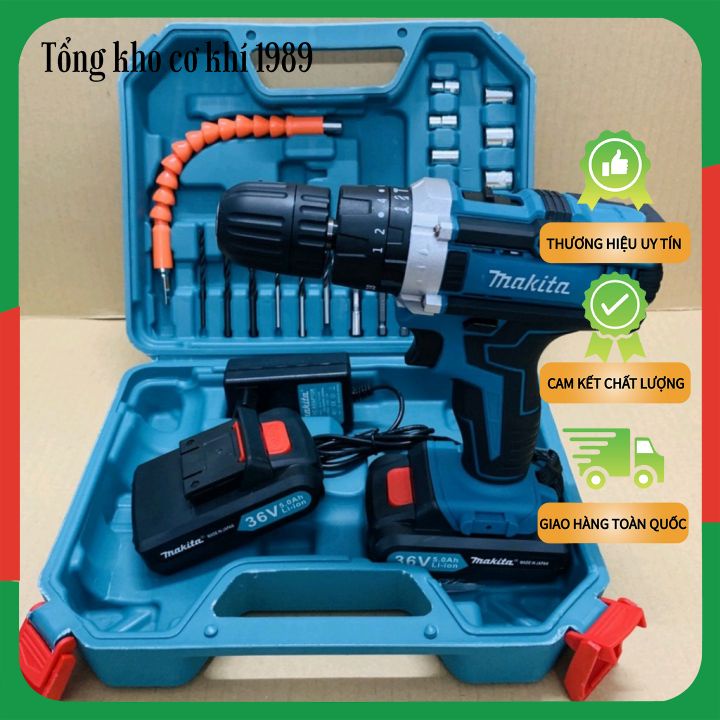 Máy Khoan Pin 36V Makita 3 Chức Năng Bắn Vít Khoan Tường - 24 Phụ Kiện,Khoan Tường Bắn Vít ...