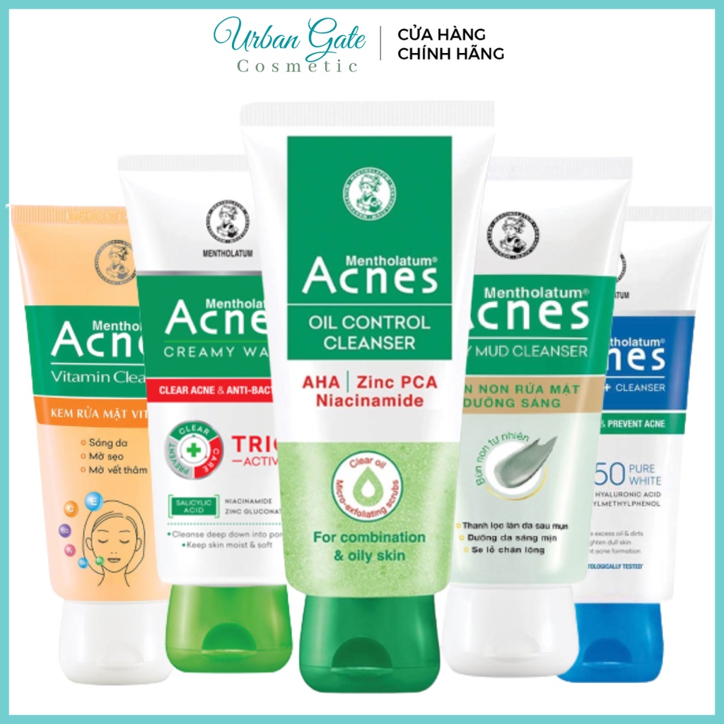 Sữa Rửa Mặt ACNES Pure White / Baby Mud / Oil Control / Creamy Wash ...