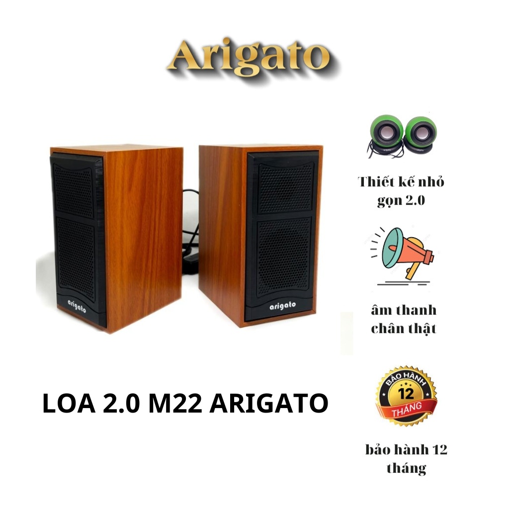Loa máy tính,loa 2.0 vi tính latop mini để bàn giá rẻ Arigato M22 âm ...